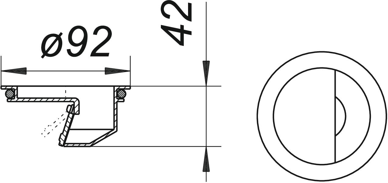 self-closing flap-valve S 10, d: 92 mm