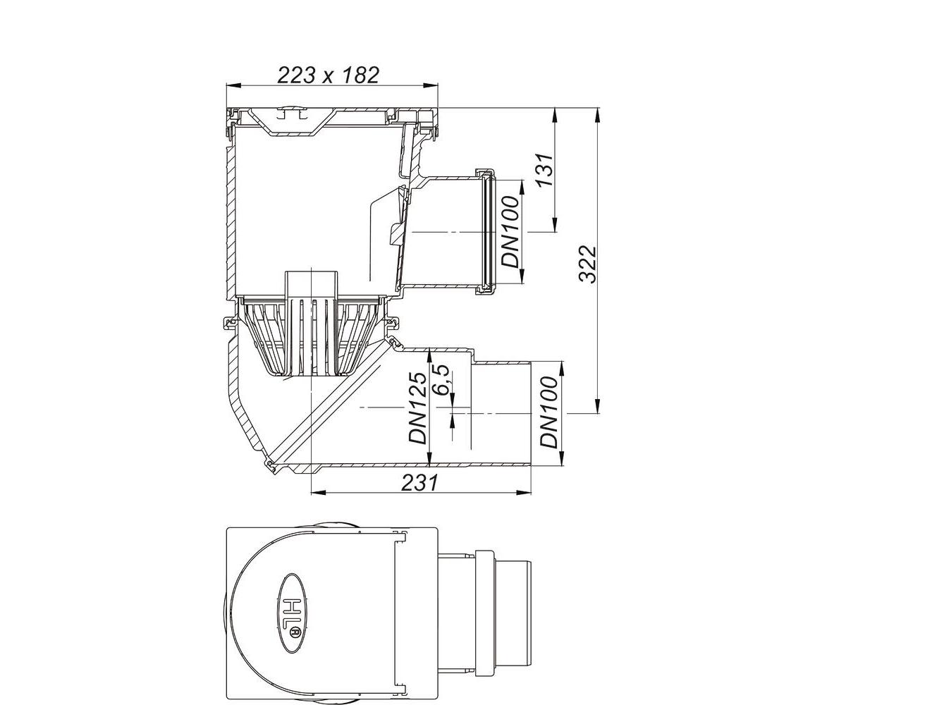 rain water hopper type 600 NHO, DN 100/DN 125