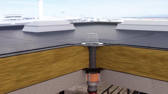 Fire insulation for roof drains